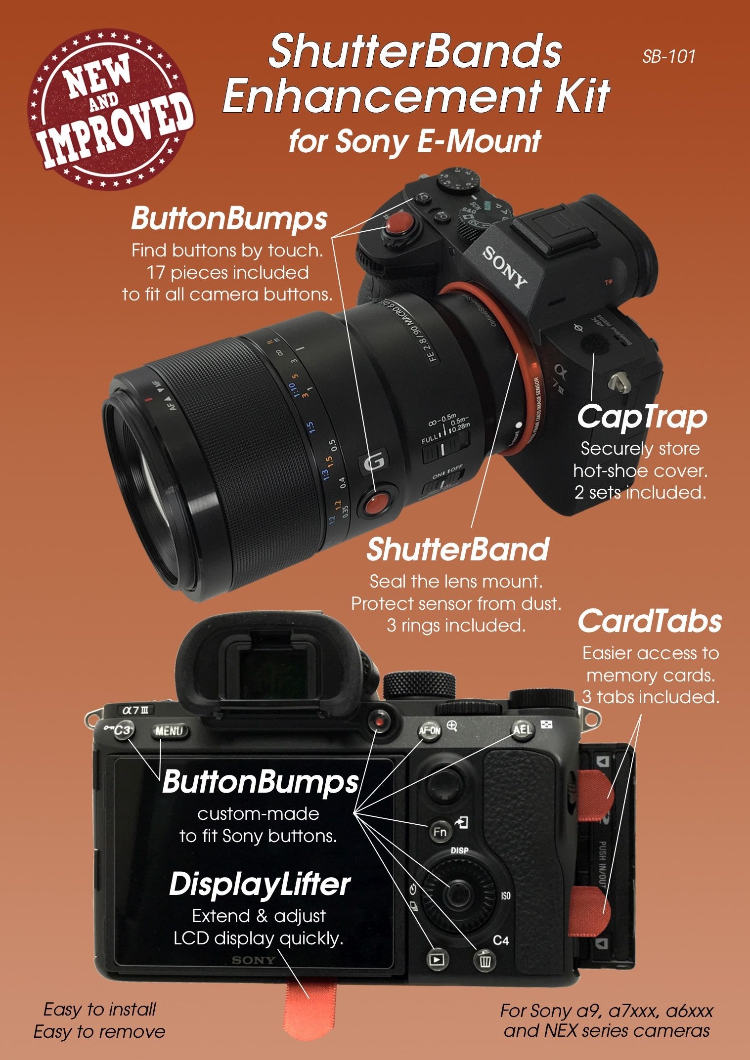 New and Improved ShutterBands Enhancement Kit for Sony E-Mount (SB-101