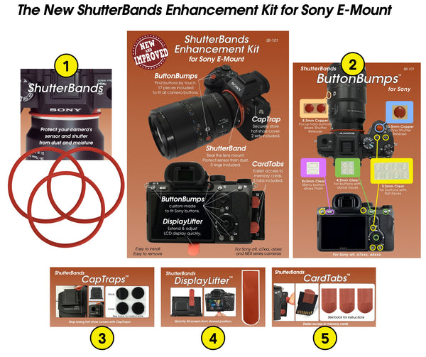 New and Improved ShutterBands Enhancement Kit for Sony E-Mount (SB-101